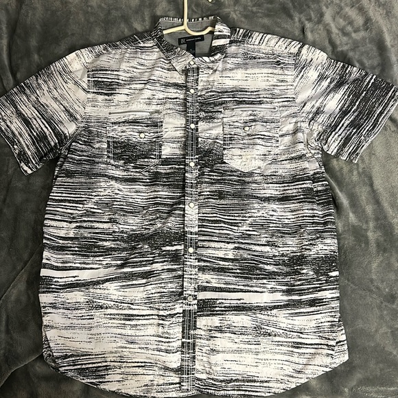 Shirts | Inc International Concepts Pearl Snap T Shirt Black And White ...